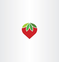 Flat strawberry icon symbol Royalty Free Vector Image