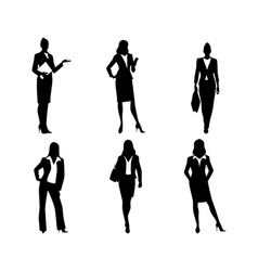 Six businesswoman silhouettes Royalty Free Vector Image