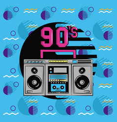 90s retro radio stereo Royalty Free Vector Image