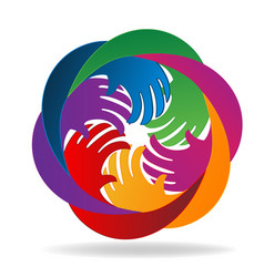 Teamwork group people working together logo Vector Image