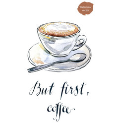 Poster first coffee Royalty Free Vector Image - VectorStock