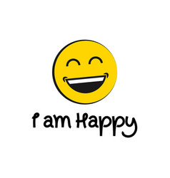 Iam happy logo template design Royalty Free Vector Image
