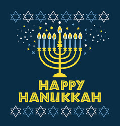 Jewish holiday hanukkah greeting card traditional Vector Image