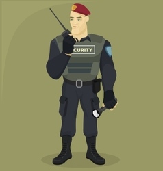 Black man security guard face Royalty Free Vector Image