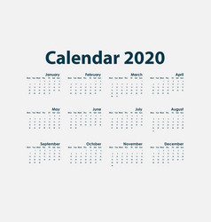 2020 spanish calendar template year planner Vector Image