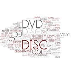 Disc word cloud concept Royalty Free Vector Image
