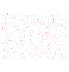 Dotted hand drawn arrow lines with heart Vector Image