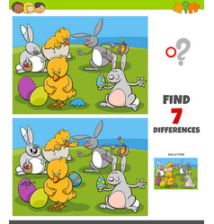 Jigsaw puzzle with easter bunny Royalty Free Vector Image