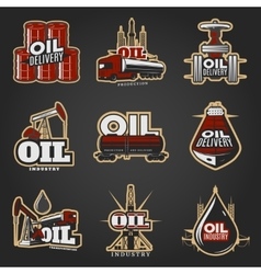 Oil Industry Colorful Logos Royalty Free Vector Image