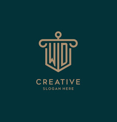 Wd circle monogram logo Royalty Free Vector Image
