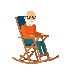 Cute granny sitting in a cozy rocking chair and Vector Image