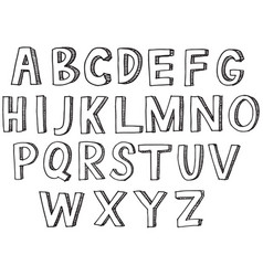 Hand drawn doodle funny font set sketch cute Vector Image