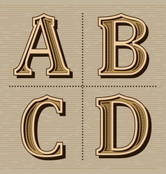 Alphabet western letters vintage design q r s Vector Image