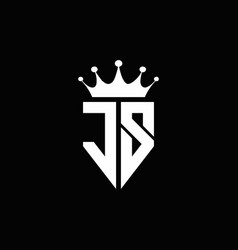 Js logo monogram emblem style with crown shape Vector Image