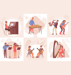 Music lesson cartoon Royalty Free Vector Image