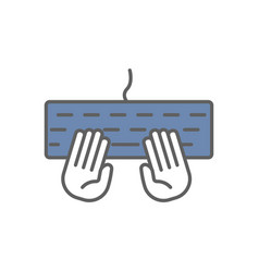 Icon above the keyboard coding programing Vector Image