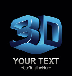 Abstract 3d text shape icon logo 3d shape Vector Image