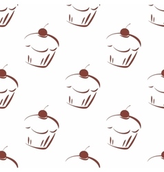 Seamless cupcake pattern texture or background Vector Image