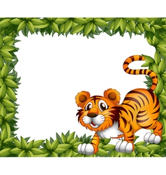 Border template with green leaves Royalty Free Vector Image