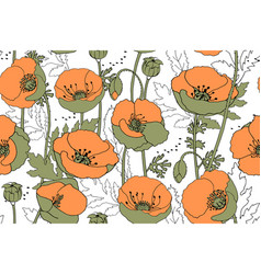 Art poppy pattern Royalty Free Vector Image - VectorStock
