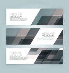 Simple three color banner headers set Royalty Free Vector