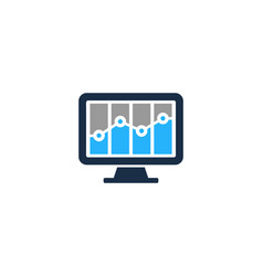 Stats computer logo icon design Royalty Free Vector Image