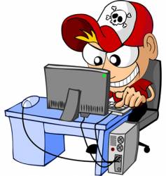 Laptop computer security Royalty Free Vector Image