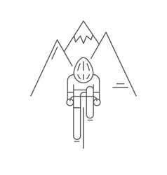 Modern cyclist from front view Royalty Free Vector Image
