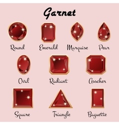 Types of cuts of Garnet Royalty Free Vector Image
