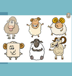 Cartoon sheep farm animal character Royalty Free Vector