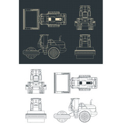 Detailed asphalt steam roller - compactor Vector Image