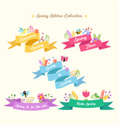 Spring ribbon collection Royalty Free Vector Image