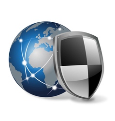 Internet network security shield Royalty Free Vector Image