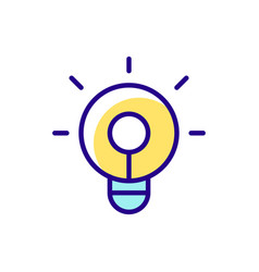 Light bulb yellow rgb color icon idea emoji Vector Image
