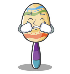 Crying maracas character cartoon style Royalty Free Vector