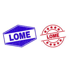 Lome textured stamps in round and hexagonal shapes