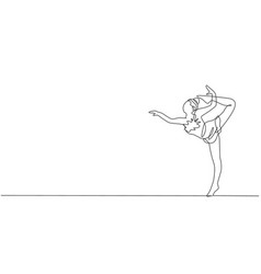 One continuous line drawing rhythmic motion Vector Image