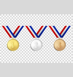 3d realistic gold silver and bronze award Vector Image