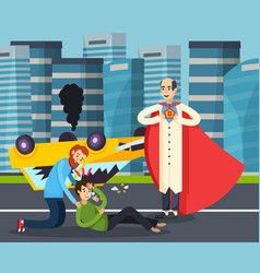 Side view of superhero red cape cartoon Royalty Free Vector