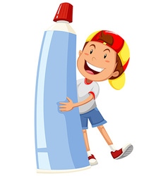 Little boy brushing his teeth Royalty Free Vector Image