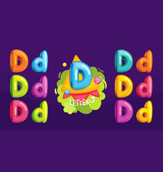 Cartoons alphabet - letter d with funny dragon Vector Image