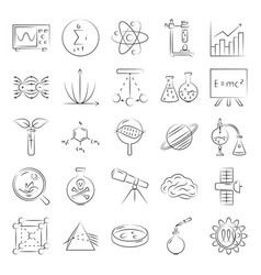 Hand drawn science set circle design Royalty Free Vector