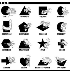 Basic shapes for kids printable page Royalty Free Vector