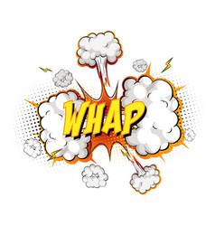 Whap text on comic cloud explosion isolated Vector Image