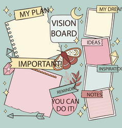 Hand drawn vision board Royalty Free Vector Image