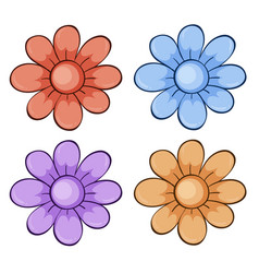 Isolated set flowers Royalty Free Vector Image