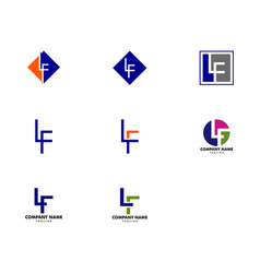 Set initial letter lp logo template design Vector Image