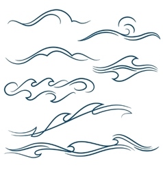 Simple waves set Royalty Free Vector Image - VectorStock