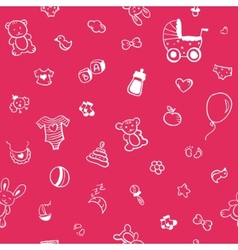 Seamless pattern with baby objects newborn Vector Image
