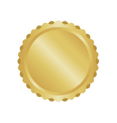 Modern gold circle metal badge label and design Vector Image